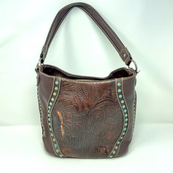 Trinity Ranch | Bags | Trinity Ranch Concealed Tooled Synthetic Leather ...